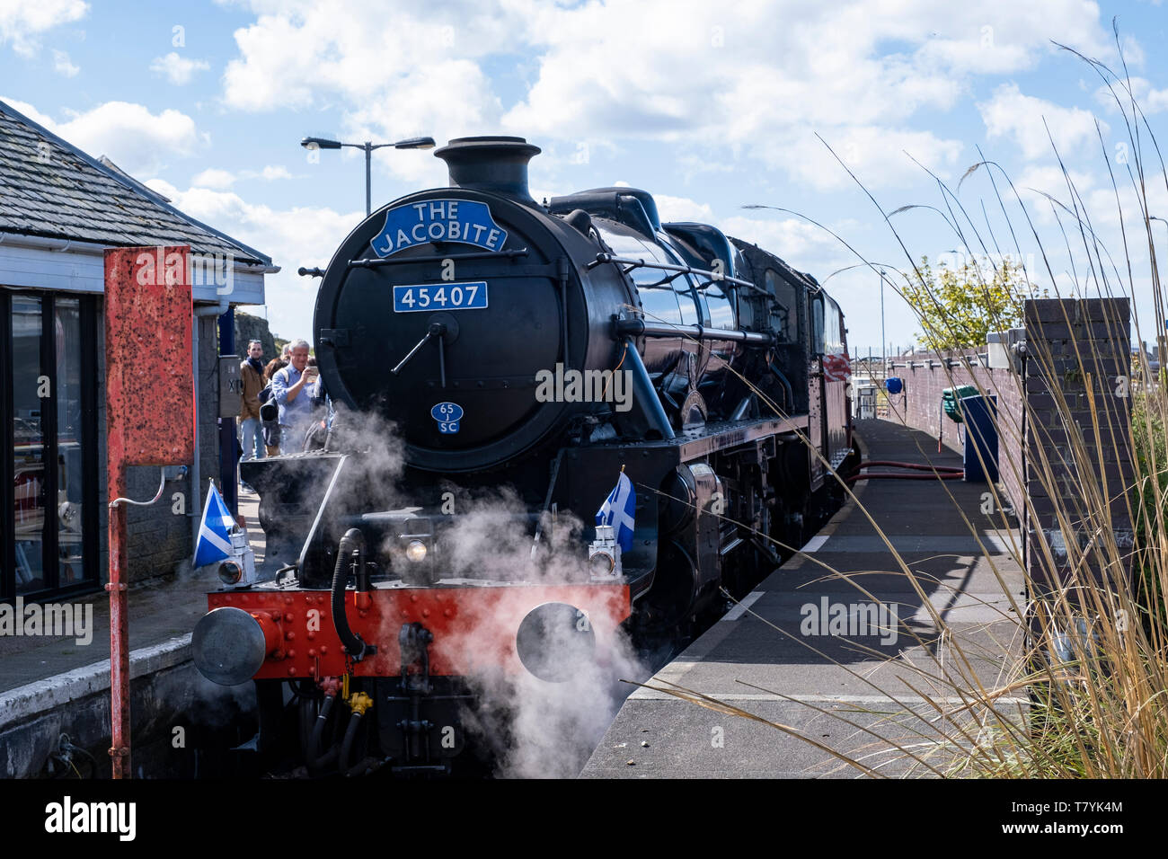 The Jacobite steam train in the Station at The Port of Mallaig ...