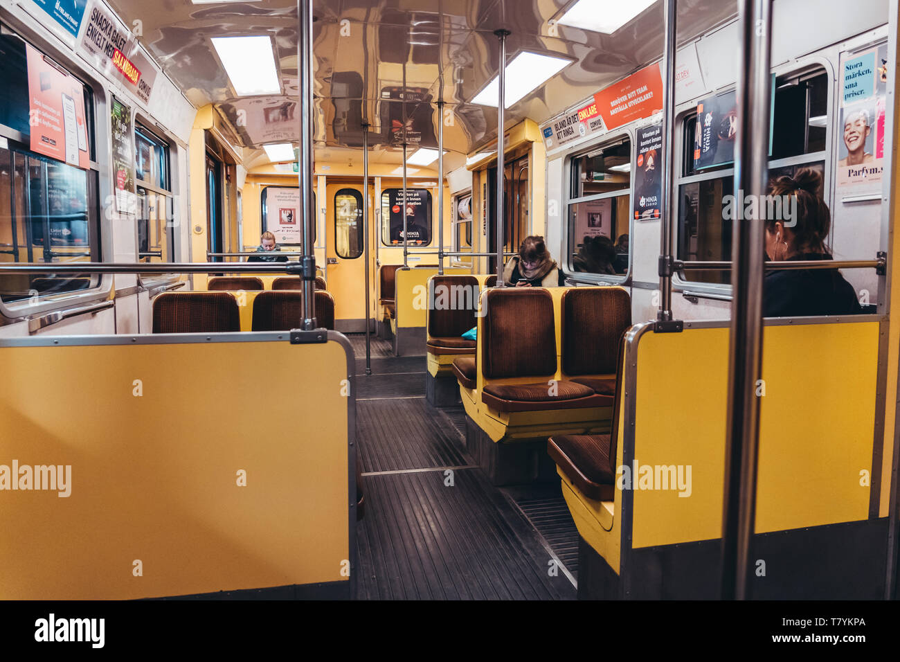 Editorial 03.27.2019 Stockholm Sweden. Inside one of the old subway ...
