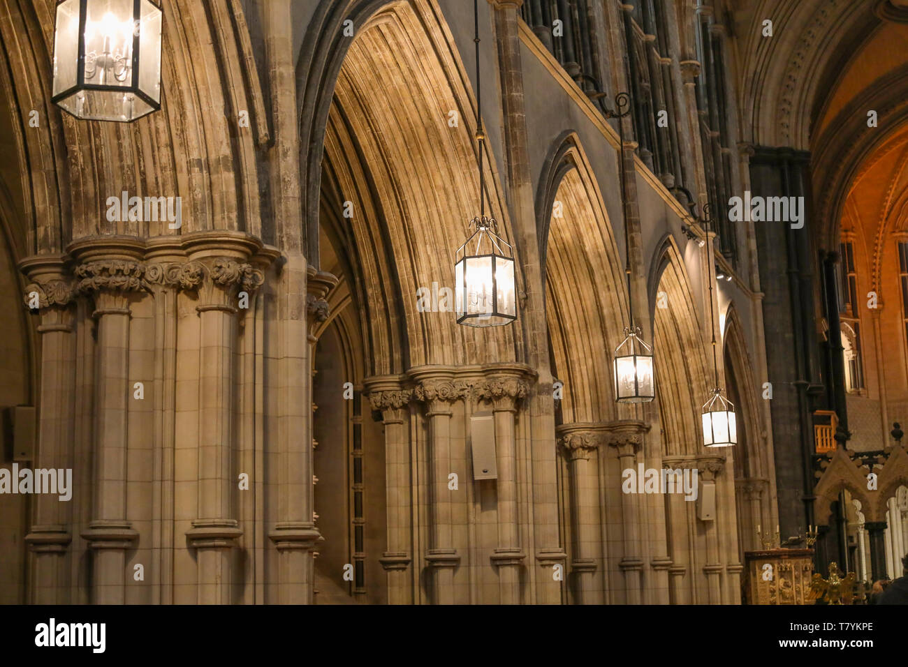 Interior of Christ Church Cathedral in Dublin, Ireland, Republic of ...