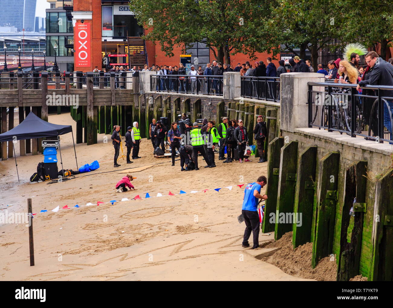 Production Crew on Beach Stock Photo - Alamy