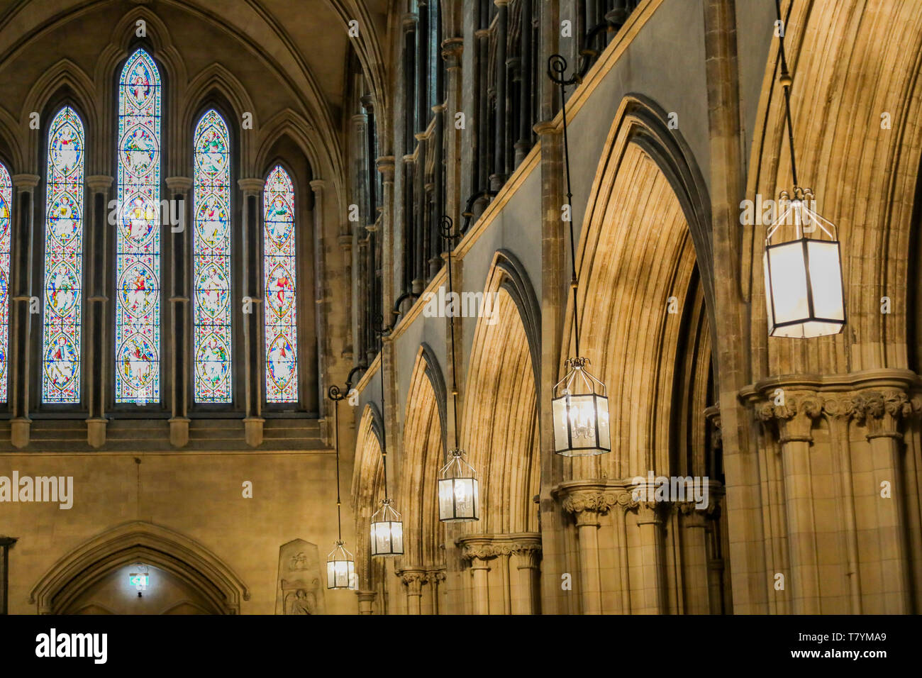 Interior of Christ Church Cathedral in Dublin, Ireland, Republic of ...