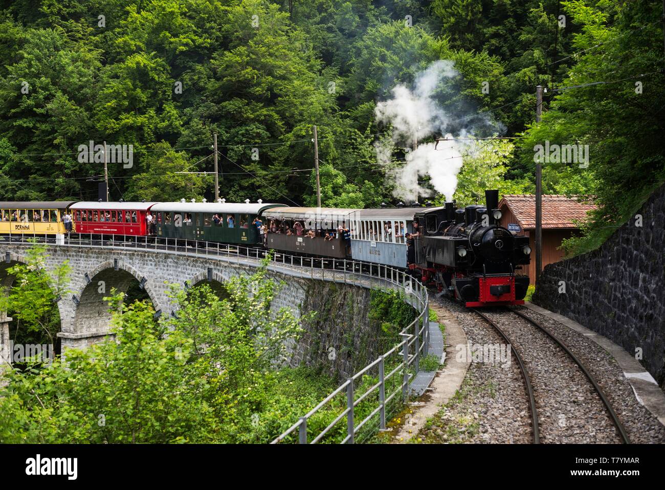 Switzerland, Vaud, Blonay, Blonay-Chamby living railway museum Stock ...