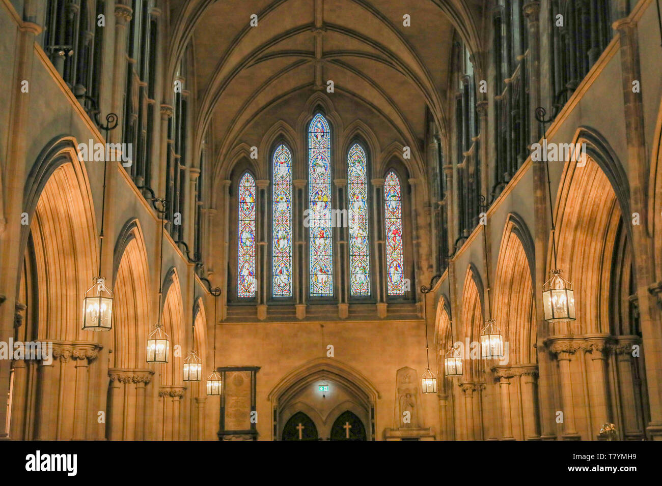 Interior of Christ Church Cathedral in Dublin, Ireland, Republic of ...