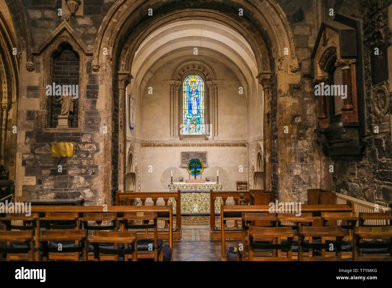 Interior of Christ Church Cathedral in Dublin, Ireland, Republic of ...