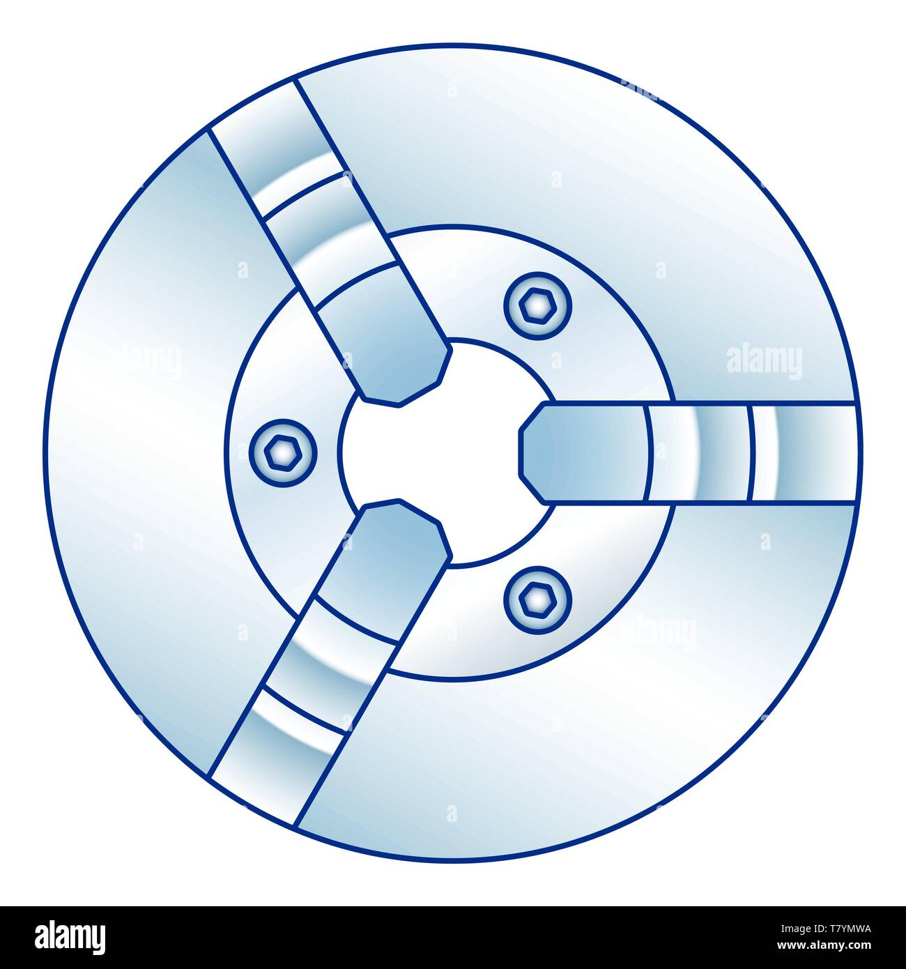 Illustration of the lathe chuck Stock Vector Image & Art - Alamy