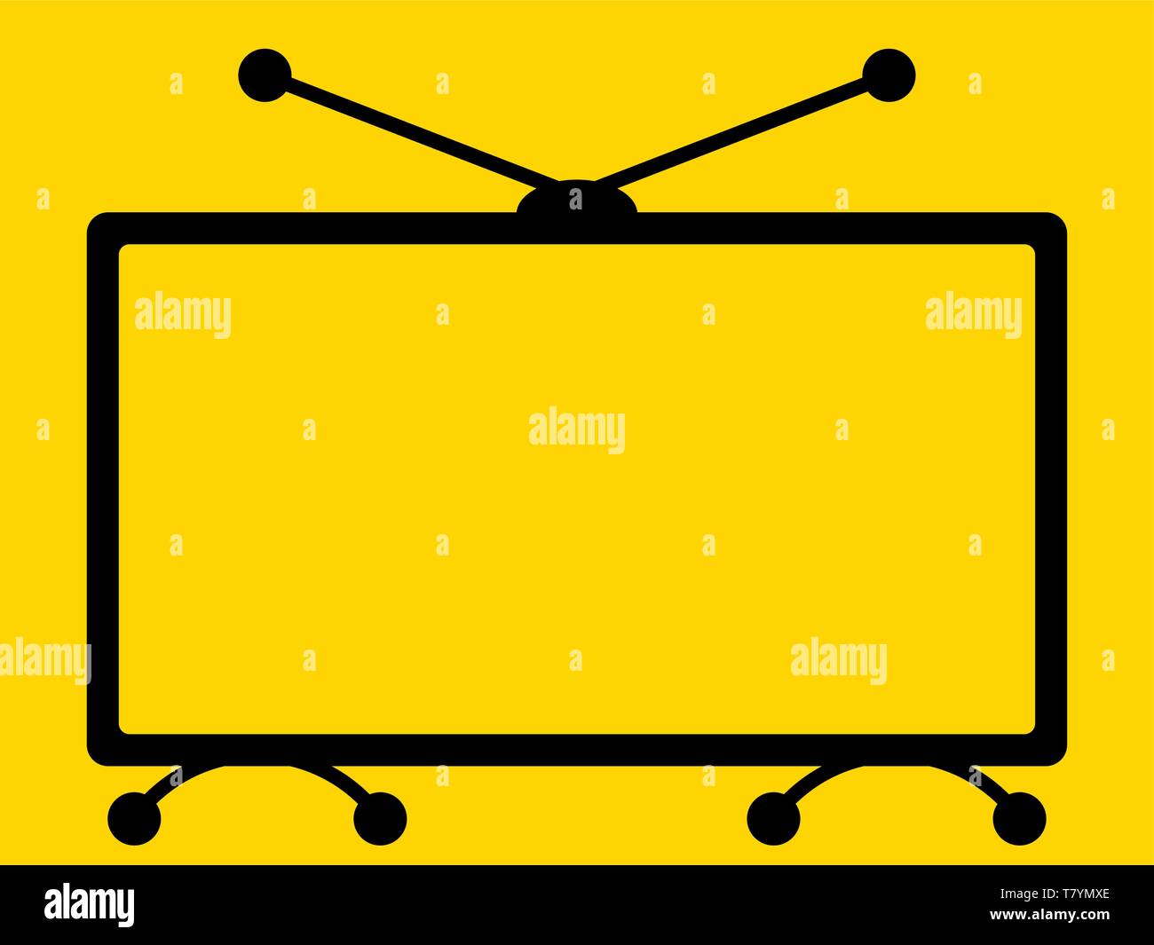 Illustration of the silhouette minimal simple tv icon Stock Vector ...