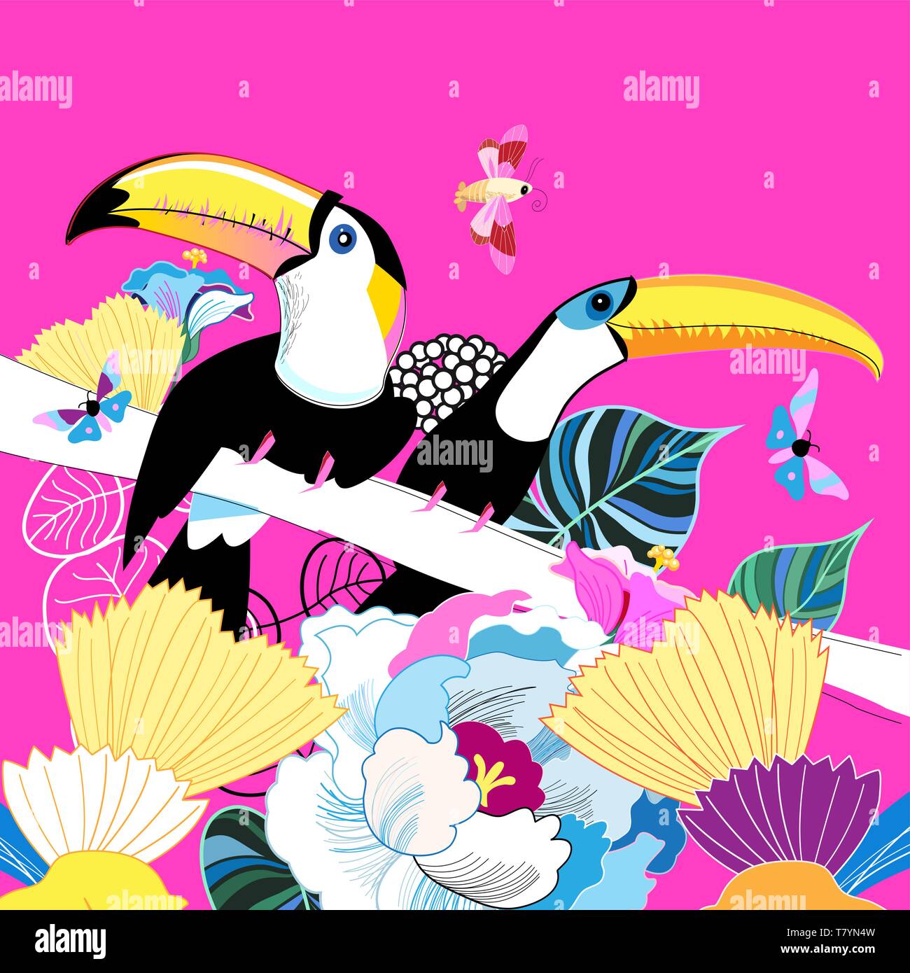 Graphics color funny birds toucans Stock Vector Image & Art - Alamy