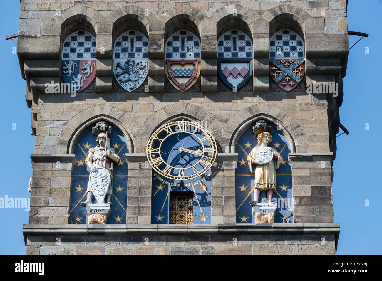 Clock Tower Statue At Cardiff Castle High Resolution Stock Photography and Images - Alamy
