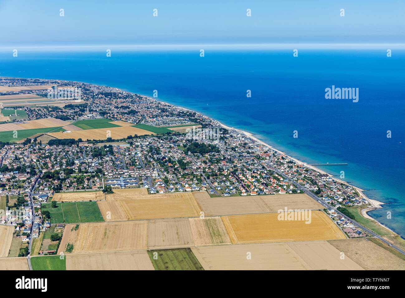 France, Calvados, Luc sur Mer, the town and Sword beach June 6 1944 ...