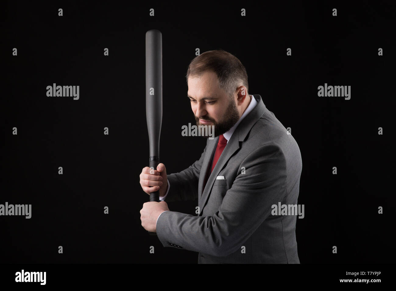 Business man hitting baseball bat hi-res stock photography and images ...