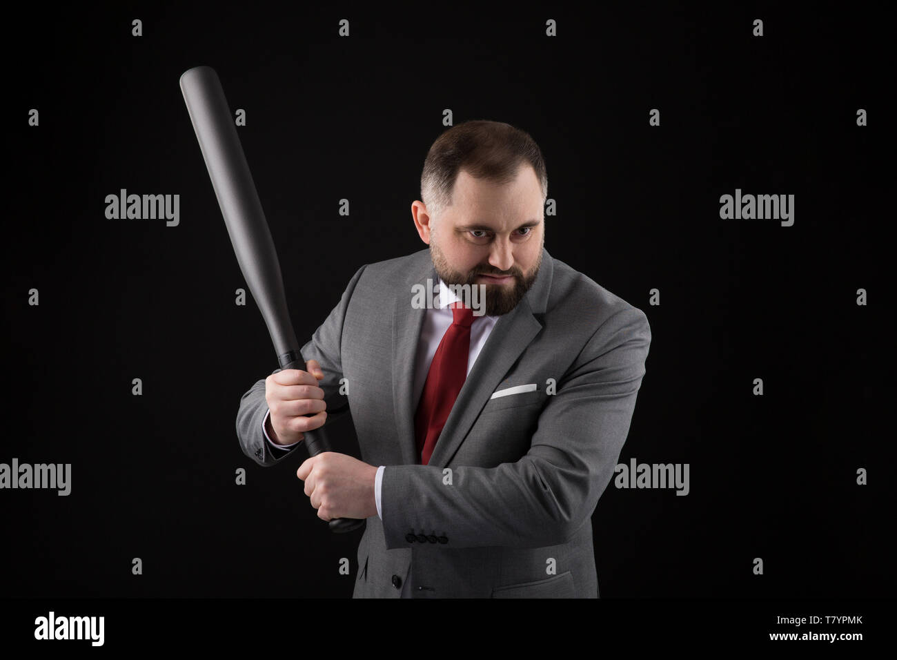 Angry man baseball bat hitting hi-res stock photography and images - Alamy