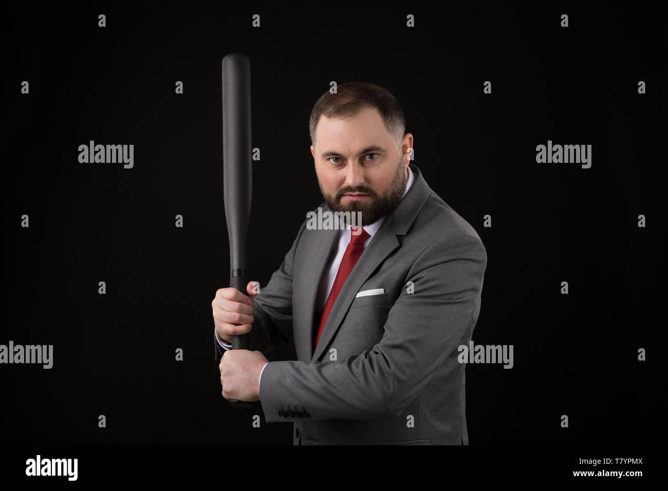 Angry businessman baseball bat hi-res stock photography and images - Alamy