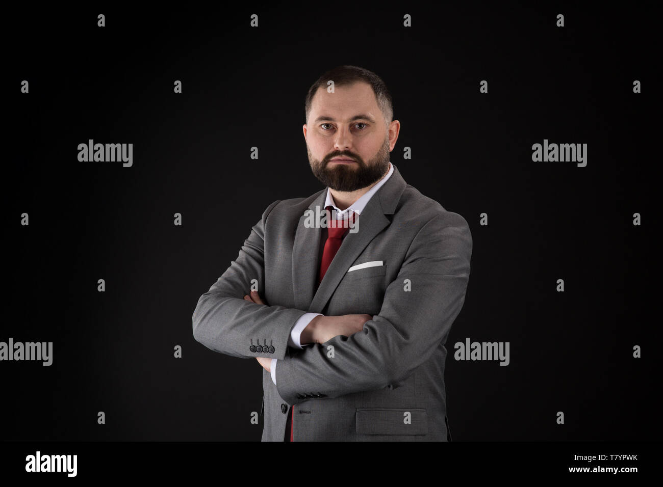 Guy call friend stand black background. Mobile call concept. Man ...