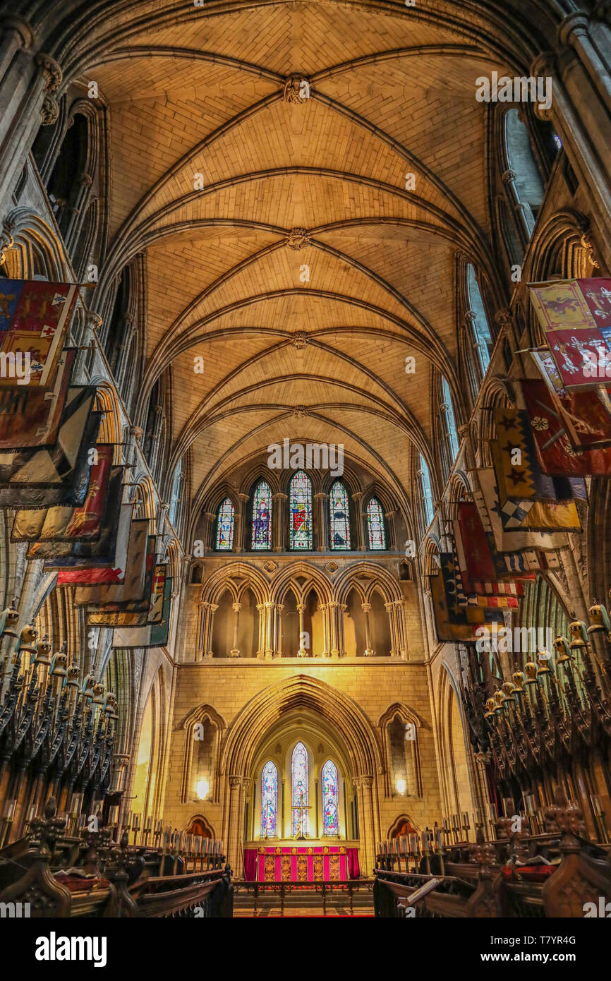 Stained glass windows at St Patricks Cathedral in Dublin, Ireland ...