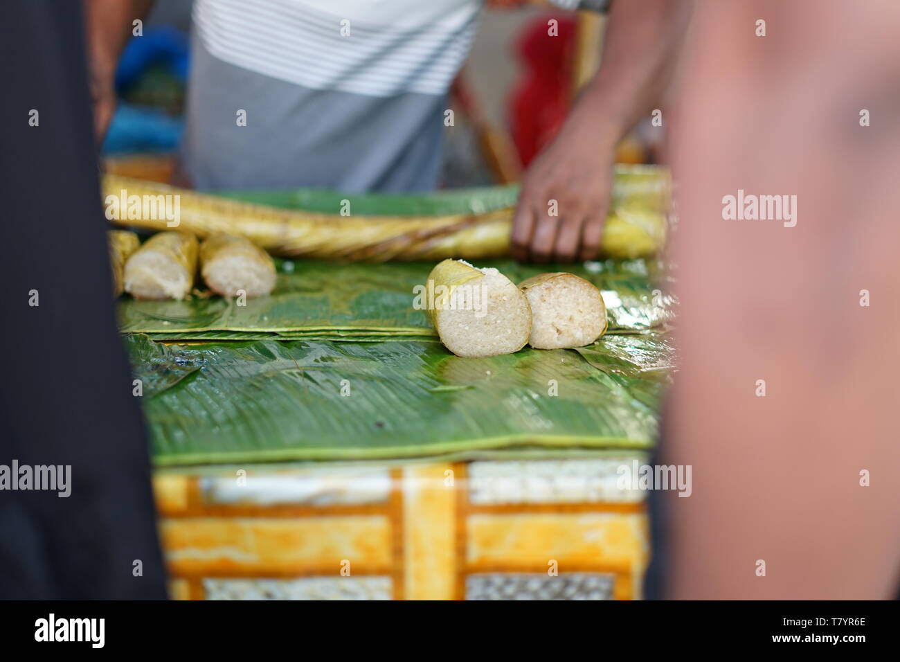 Lemang Bamboo a traditional Asian Foods made of glutinous rice, coconut ...
