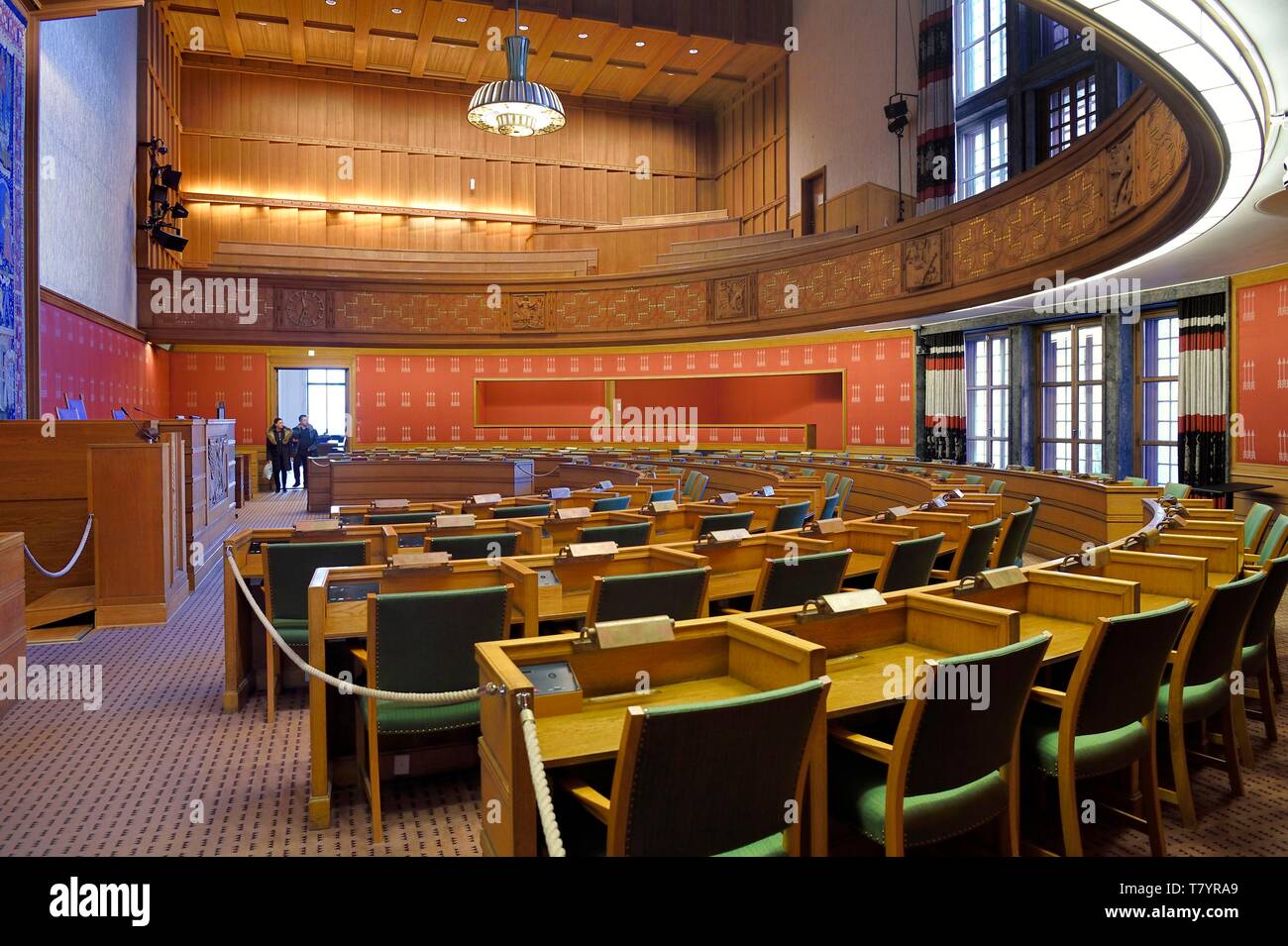 Norway, Oslo, City Hall (Radhuset), City Council semi-circular hall ...