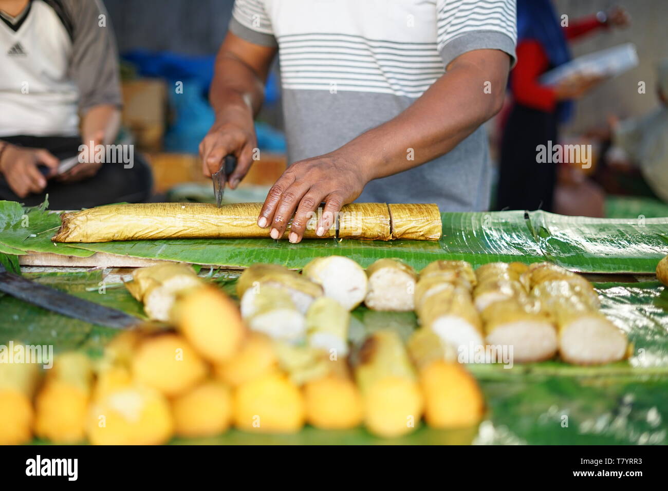 Lemang Bamboo a traditional Asian Foods made of glutinous rice, coconut ...