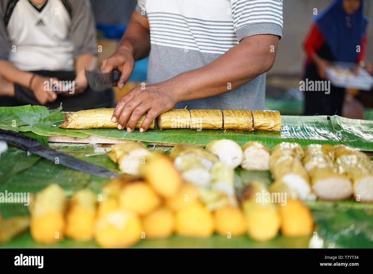 Lemang Bamboo a traditional Asian Foods made of glutinous rice, coconut ...