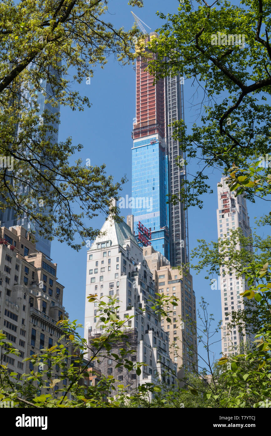 SuperTall Central Park Tower Skyscraper Under Construction as seen from ... SuperTall Central Park Tower Skyscraper Under Construction as seen from ...