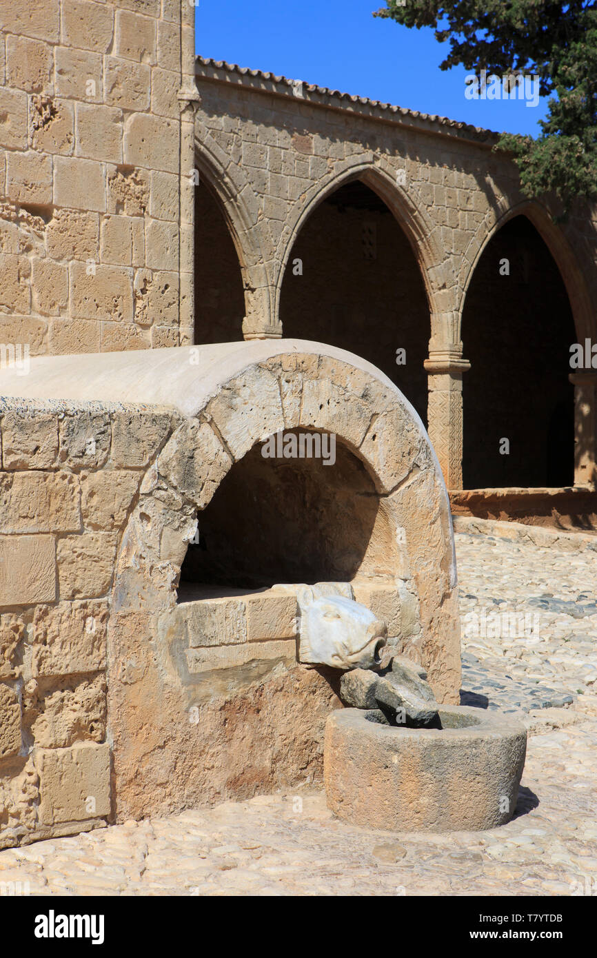 A water well at the inner court of the medieval Ayia Napa Monastery in ...
