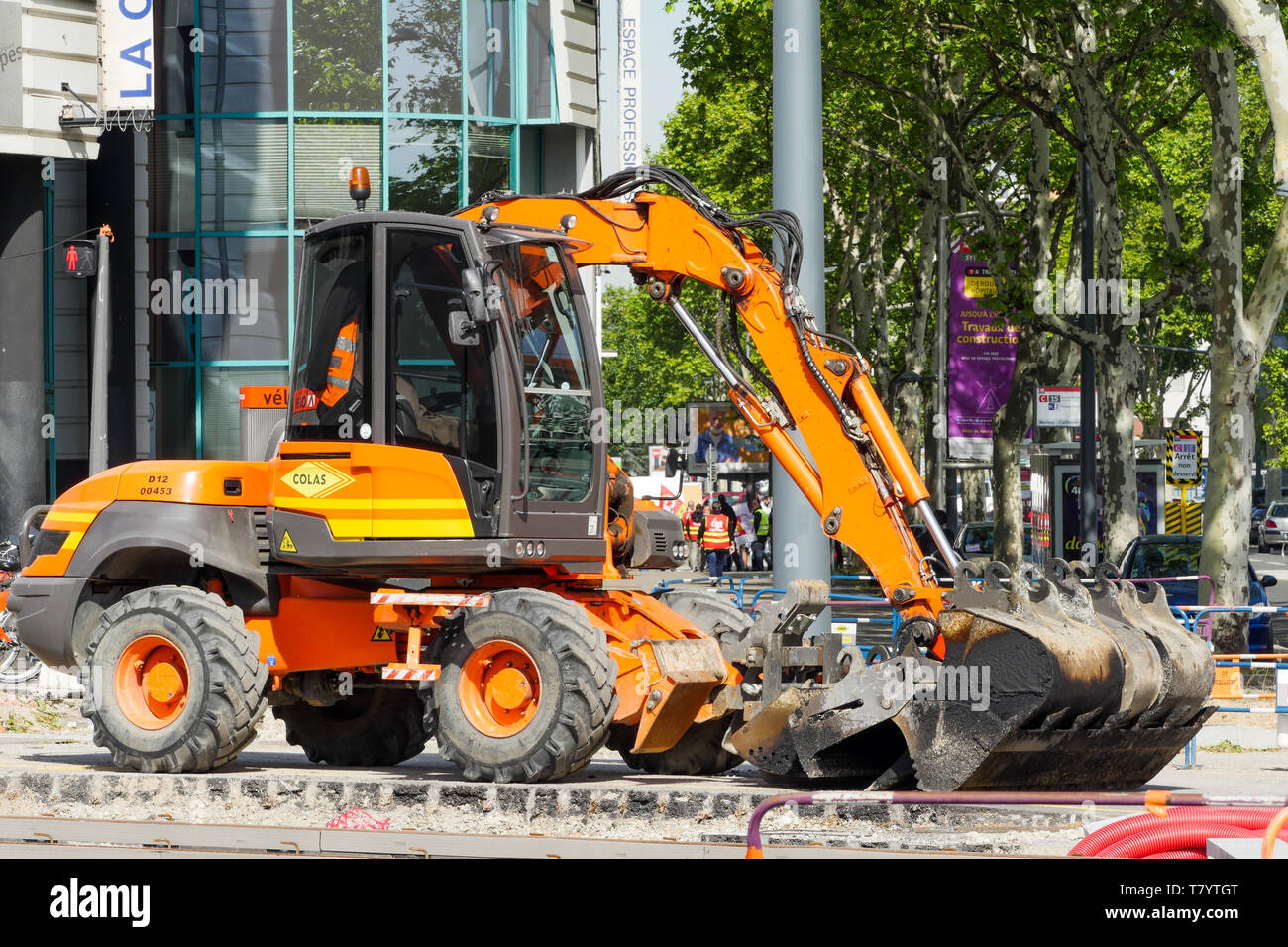 Mechanical shovel on a construction site, Lyon, France Stock Photo - Alamy