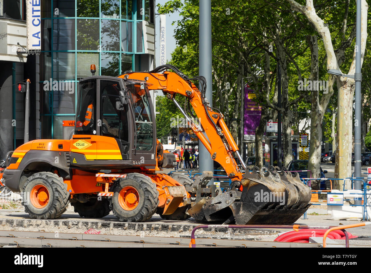 Mechanical shovel on a construction site, Lyon, France Stock Photo - Alamy