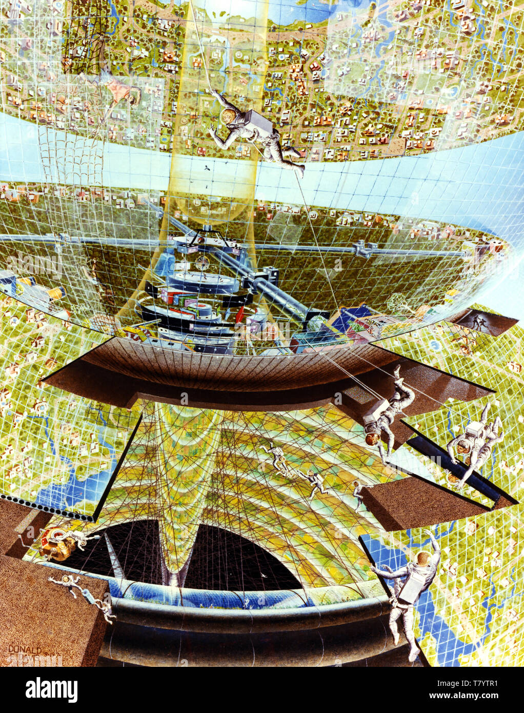 Space Colony Poster, 1970s Stock Photo - Alamy