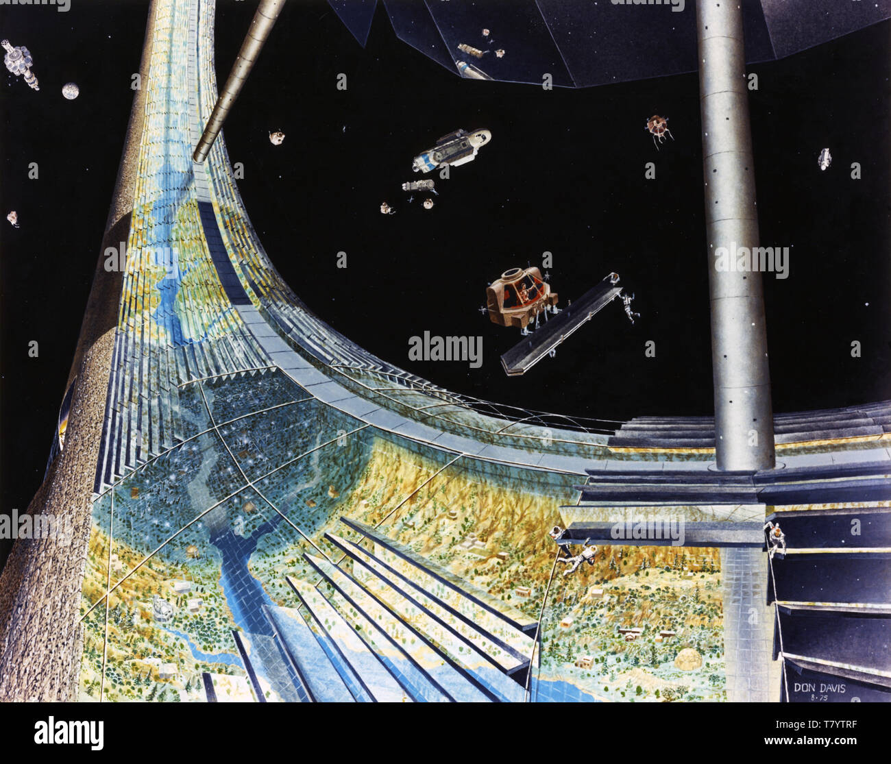 Space Colony Poster, 1970s Stock Photo - Alamy