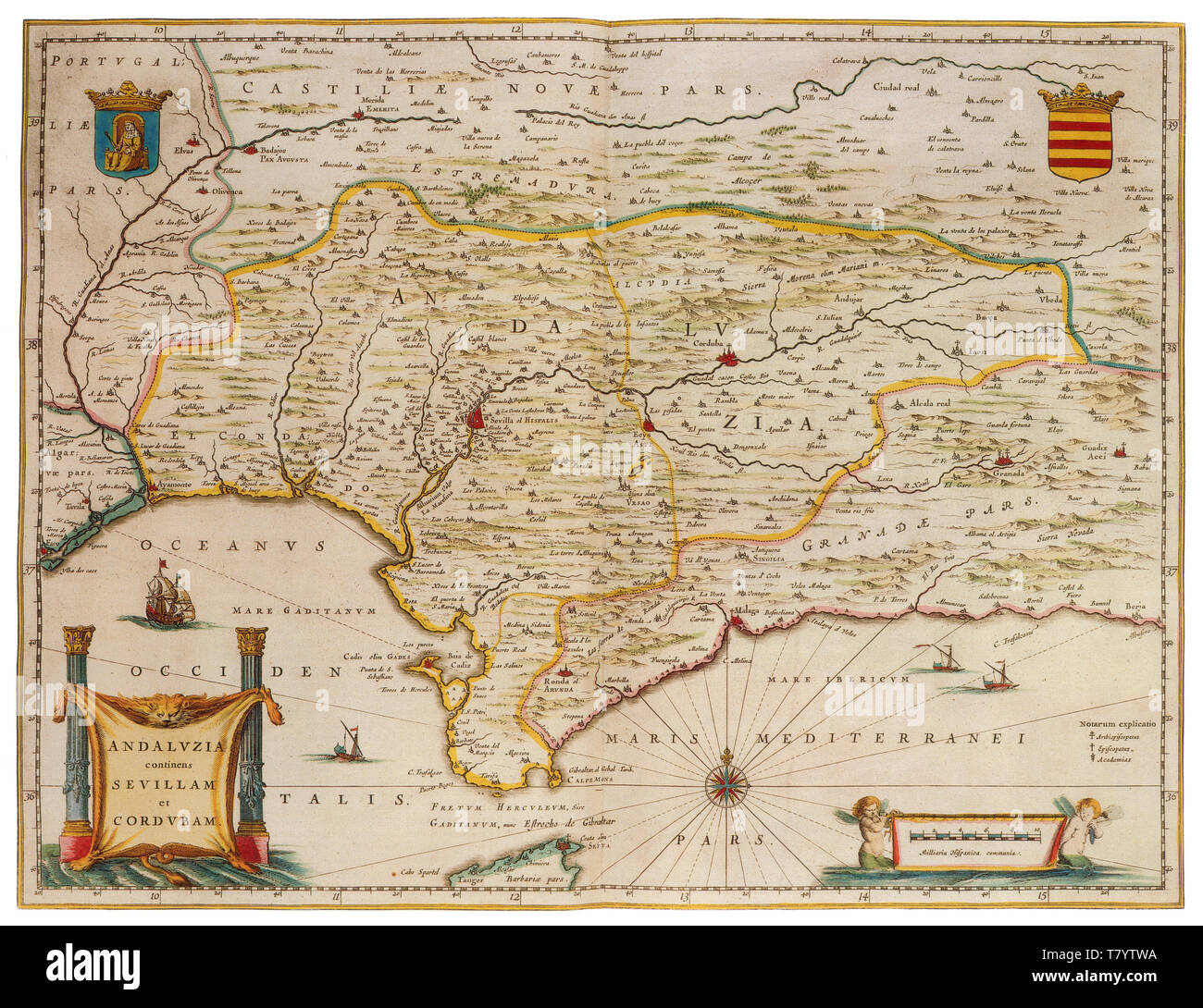 Spain map 17th century hi-res stock photography and images - Alamy