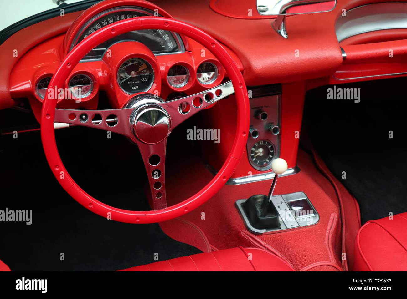 Interior red car hi-res stock photography and images - Alamy