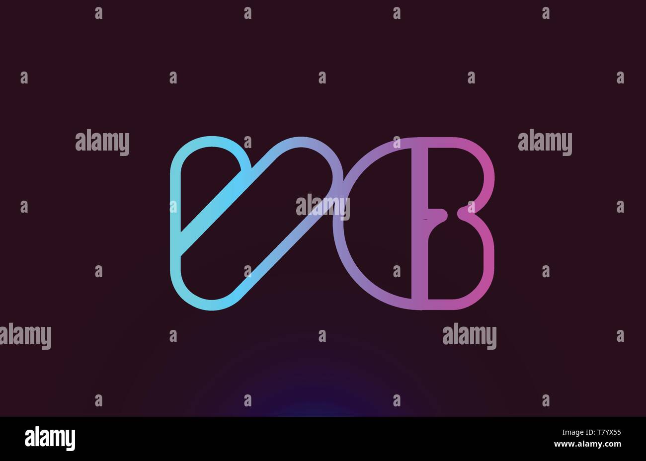 VG V G pink line joined alphabet letter combination suitable as a logo ...