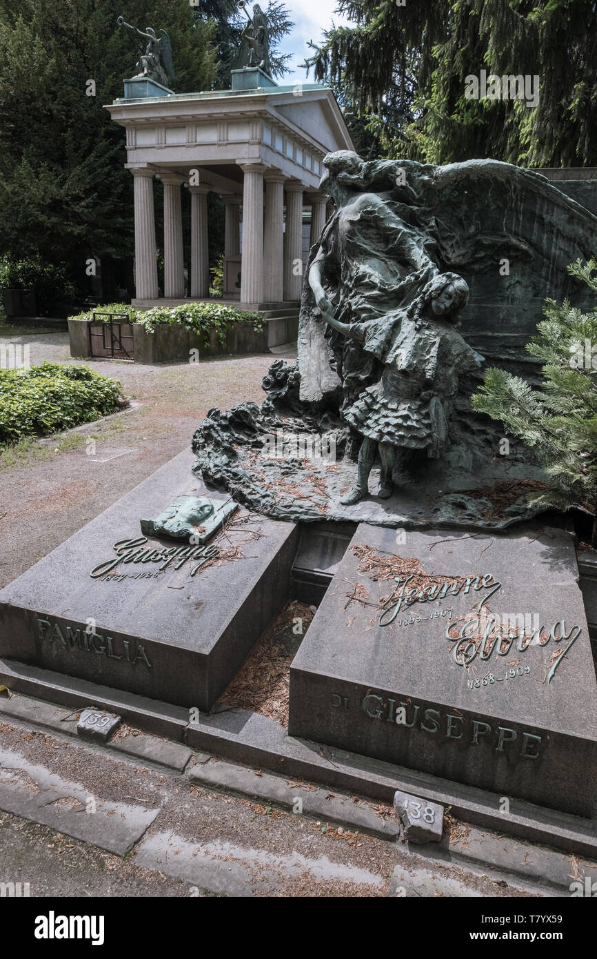 Monumental Cemetery, Milan, Italy, noted for its abundance of artistic ...