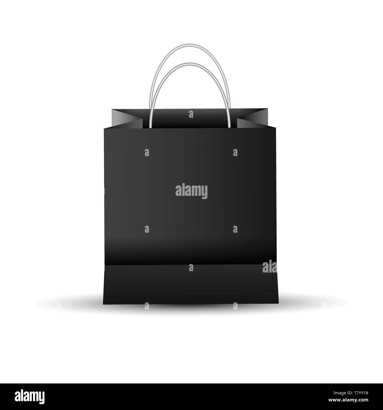 Shopping paper black bag empty, vector illustration Stock Vector Image ...