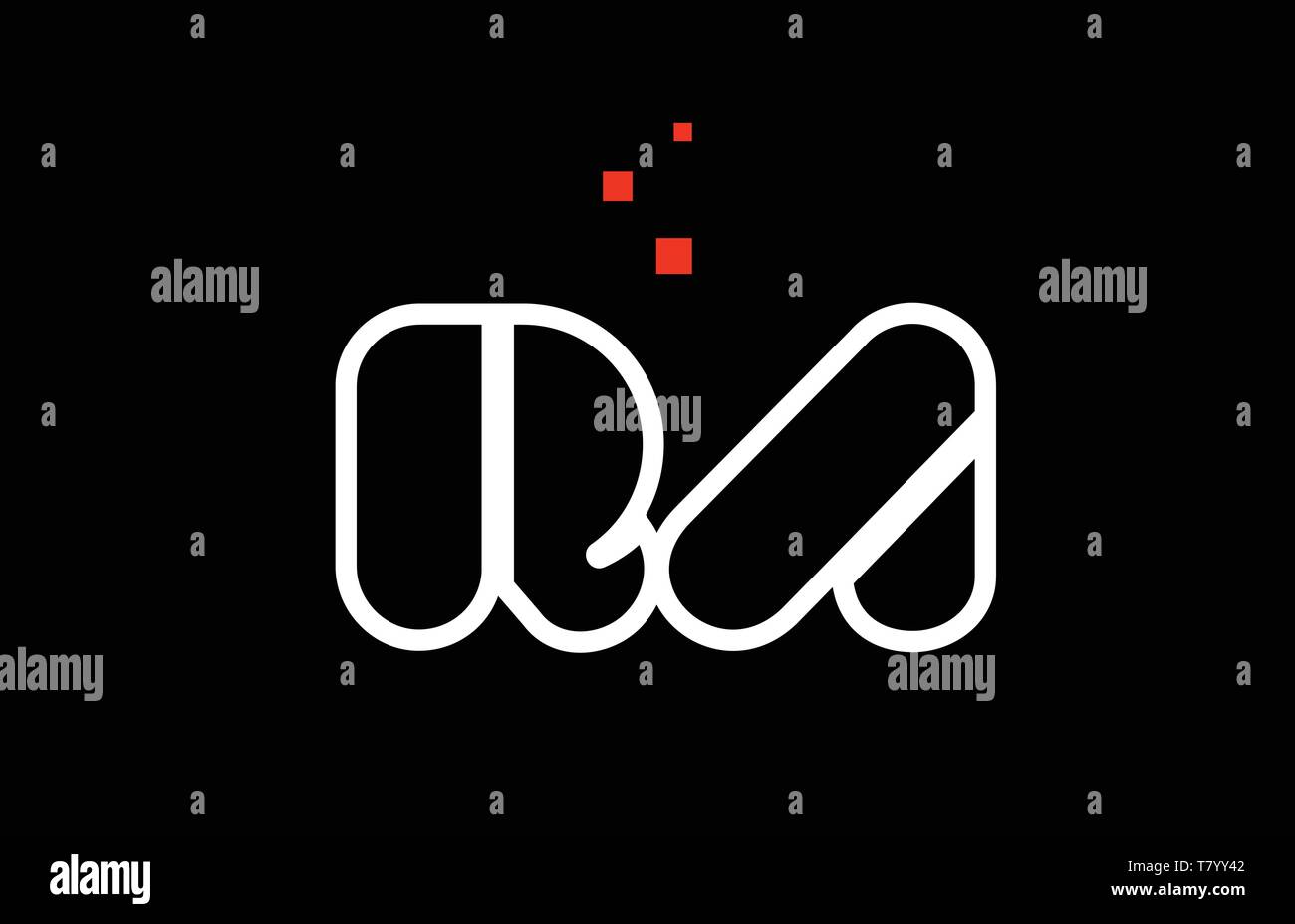 RA R A black white red dots alphabet letter combination suitable as a ...