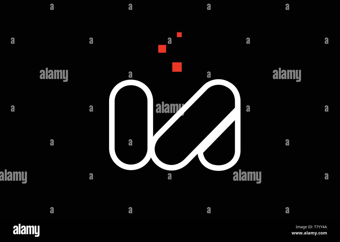 IA I A black white red dots alphabet letter combination suitable as a ...