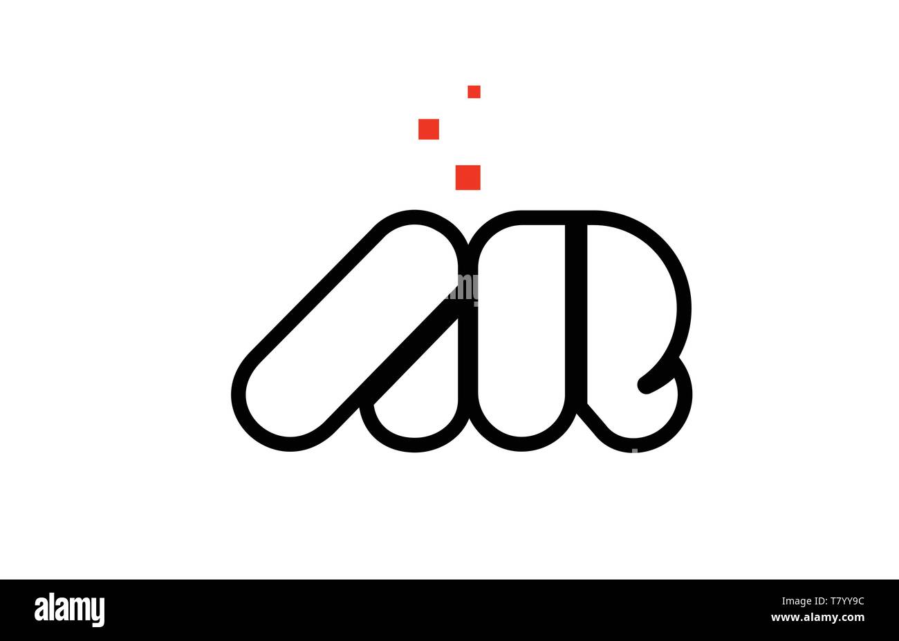 AR A R black white red dots alphabet letter combination suitable as a ...