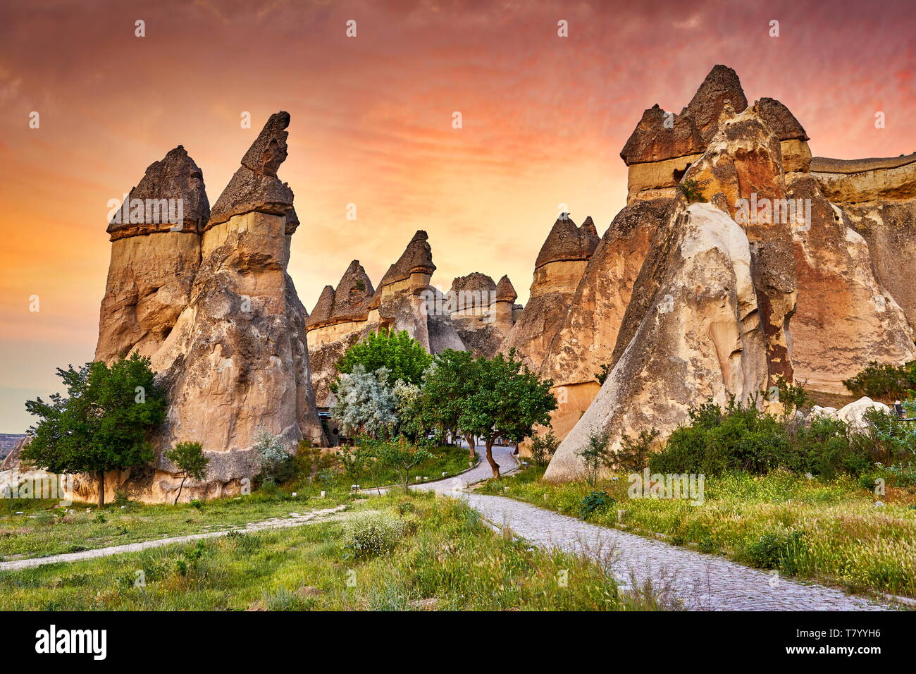 Fairy Chimneys, Pasabag, near Zelve, Goreme, Cappadocia, Turkey Stock ...