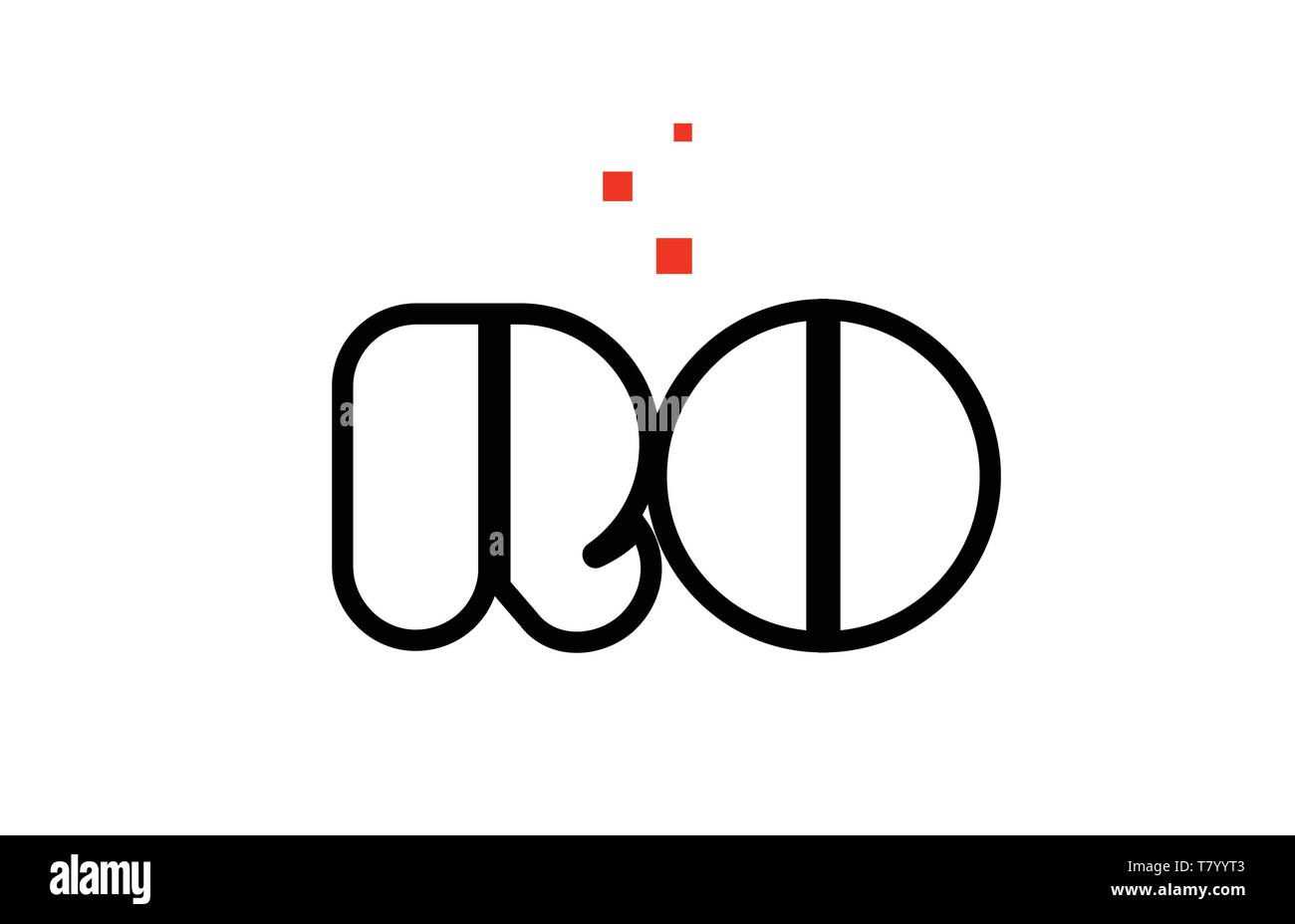 RO R O black white red dots alphabet letter combination suitable as a ...