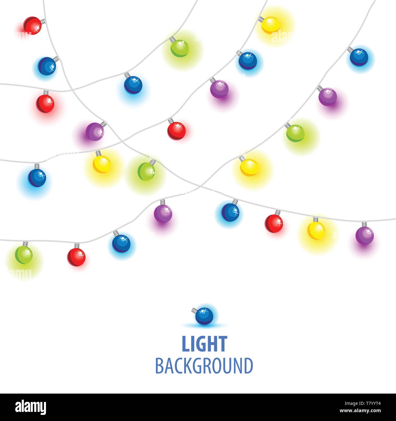 Vector illustration of Christmas, New Year lights isolated on ...