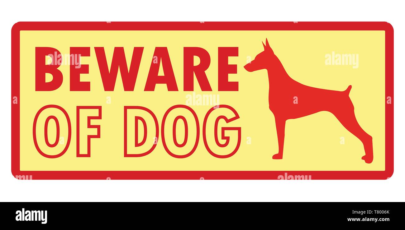Beware mad dog warning sign hi-res stock photography and images - Alamy