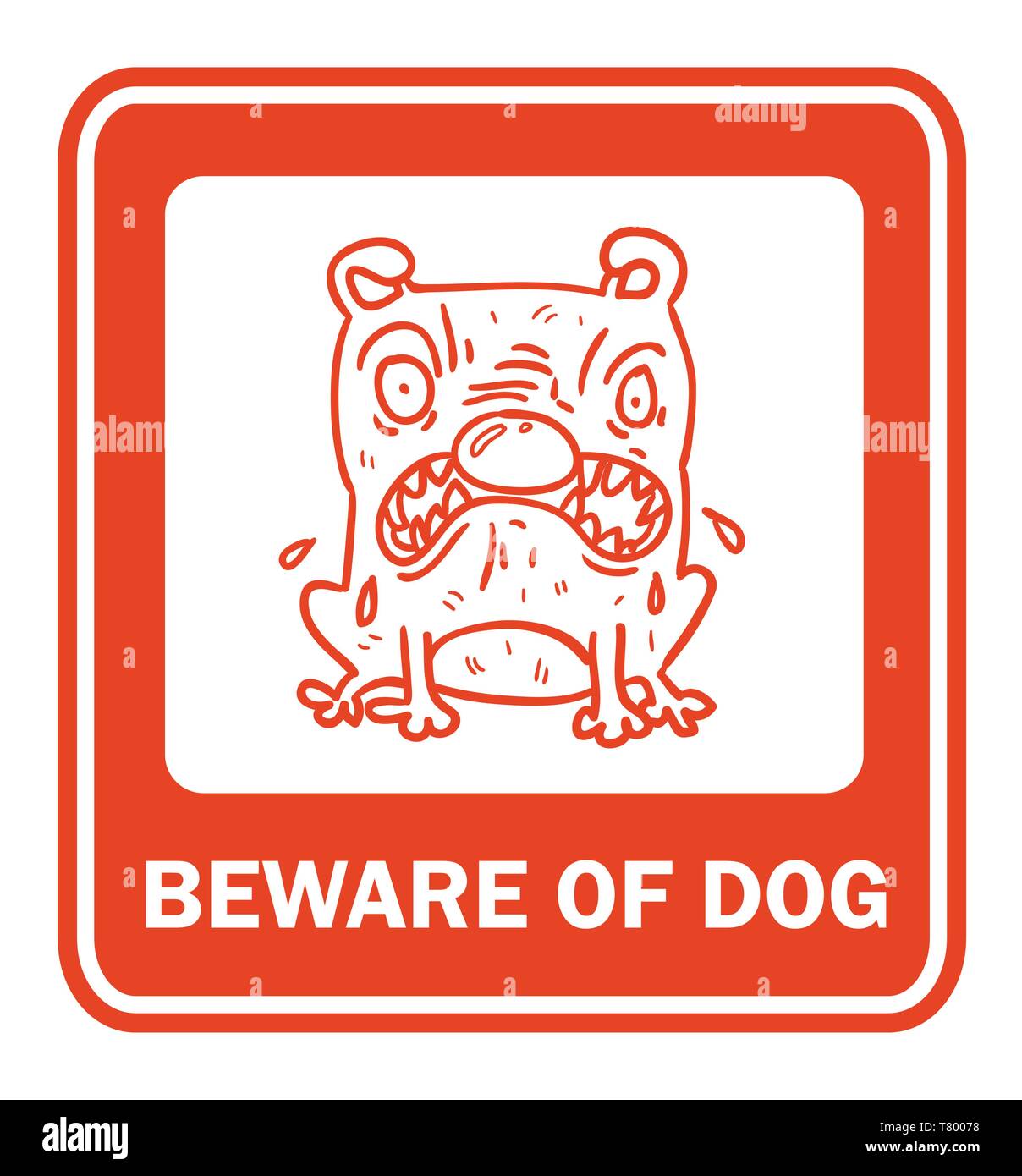 Beware mad dog warning sign hi-res stock photography and images - Alamy