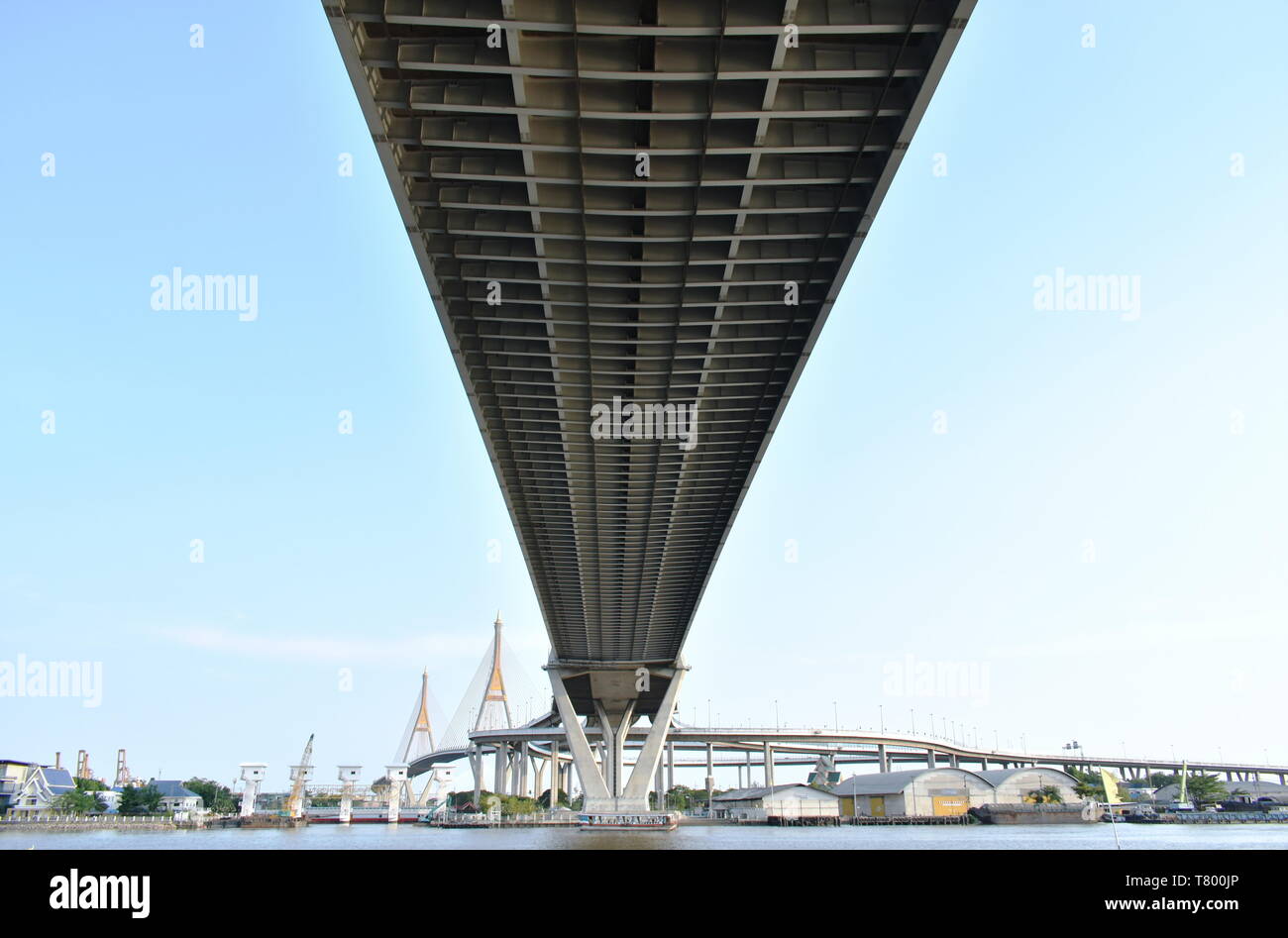 Bangkok Thailand May 5 ,2019: Bhumibol bridge or bridge of industrial ...
