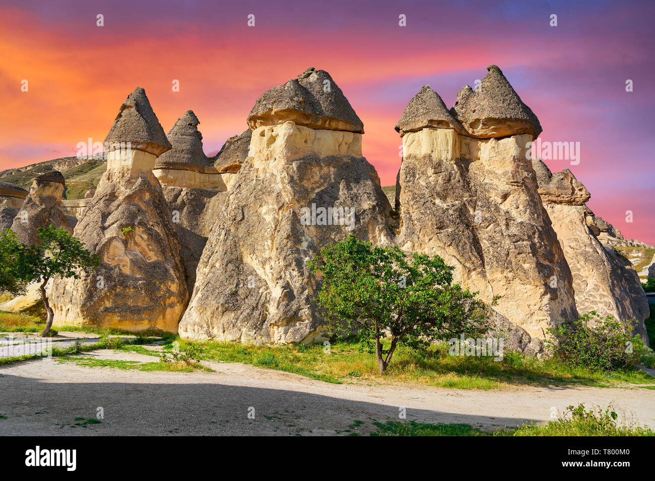 Fairy Chimneys, Pasabag, near Zelve, Goreme, Cappadocia, Turkey Stock ...