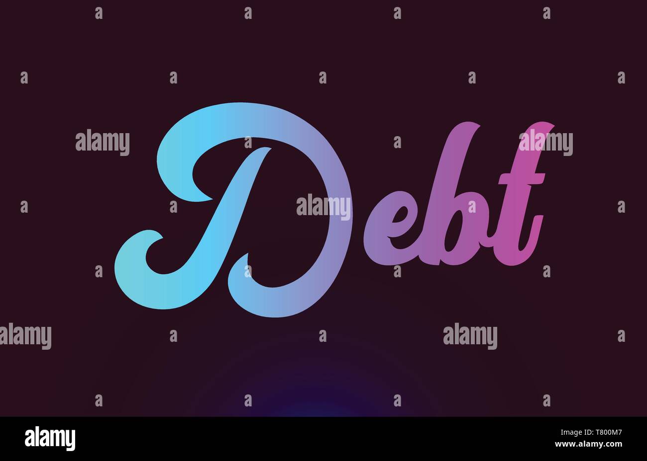 Debt pink word or text suitable for card icon or typography logo design ...