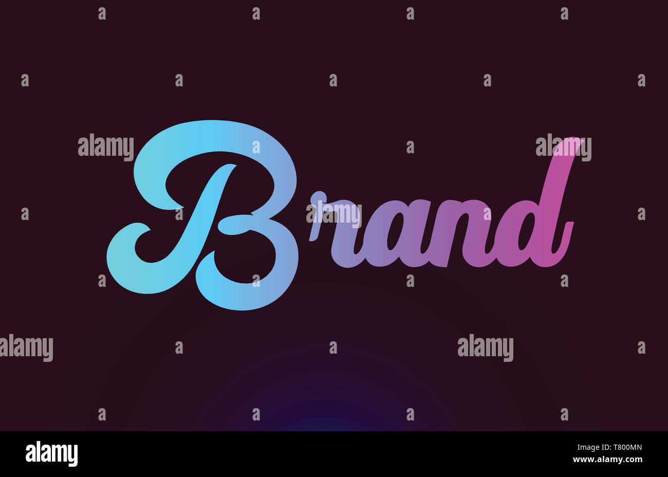 Brand pink word or text suitable for card icon or typography logo ...