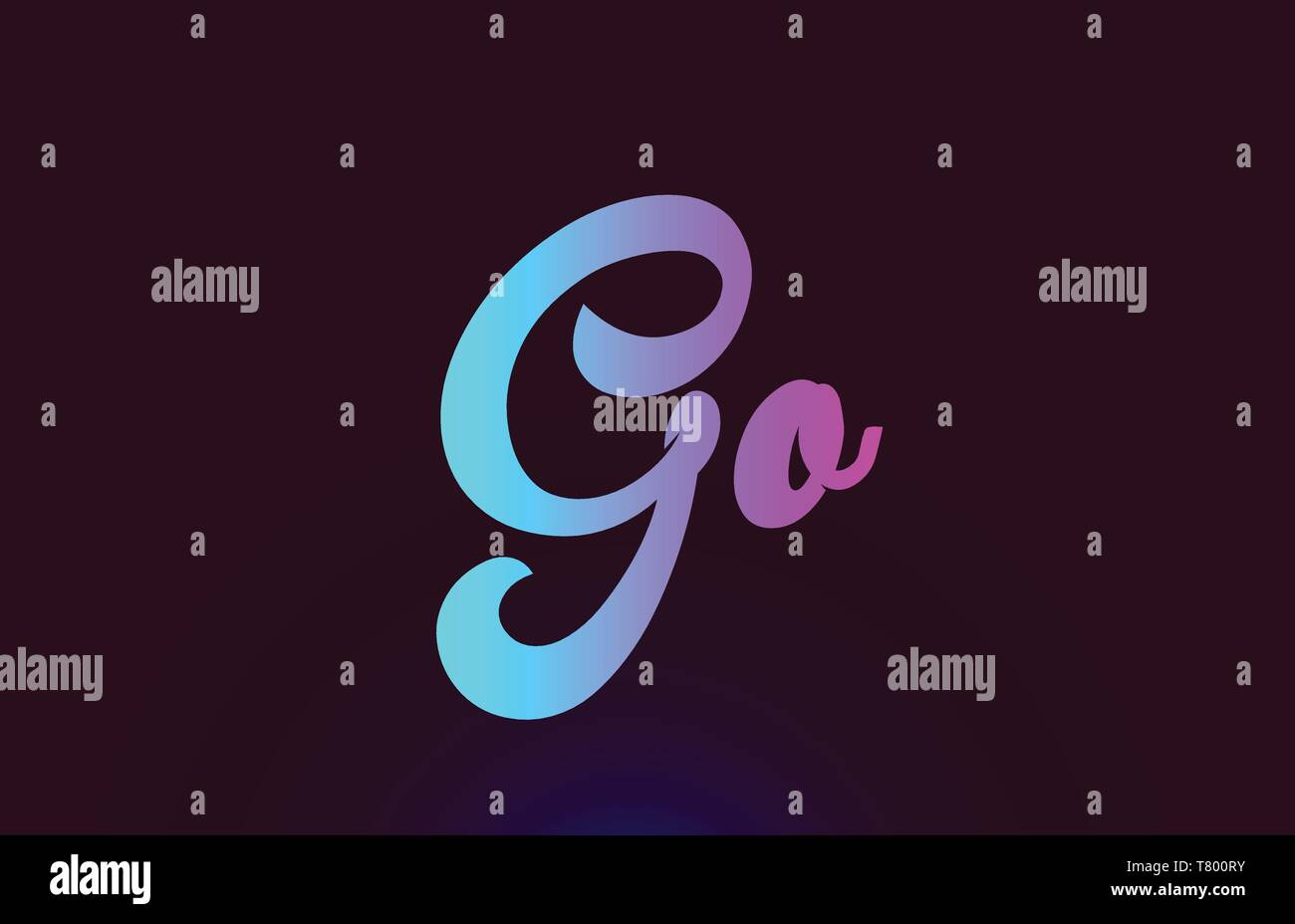 Go pink word or text suitable for card icon or typography logo design ...