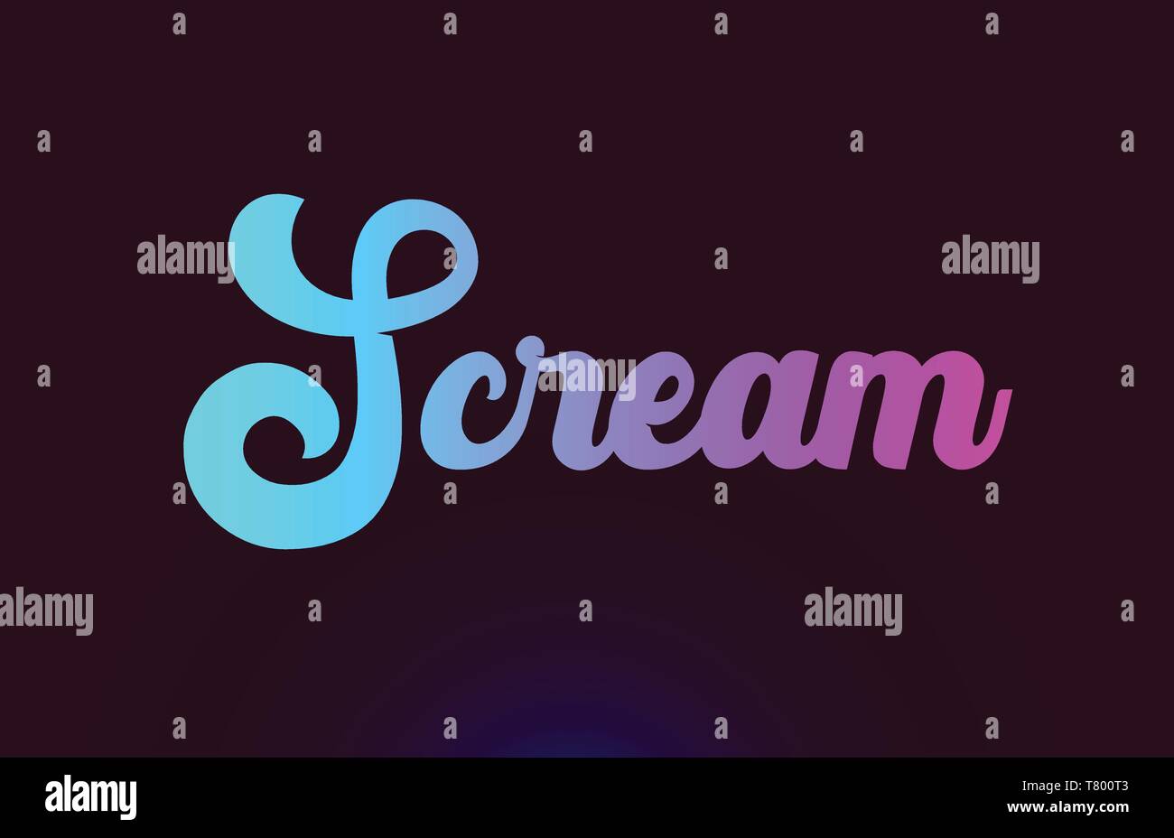 Scream pink word or text suitable for card icon or typography logo ...