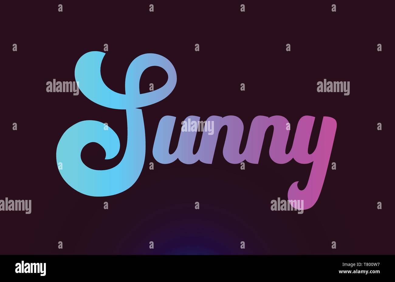 Sunny pink word or text suitable for card icon or typography logo ...