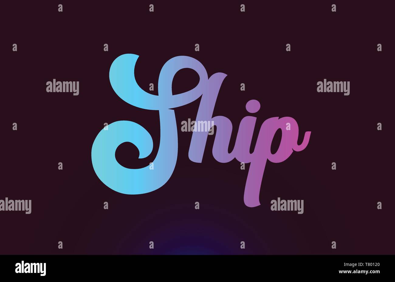 Ship pink word or text suitable for card icon or typography logo design ...