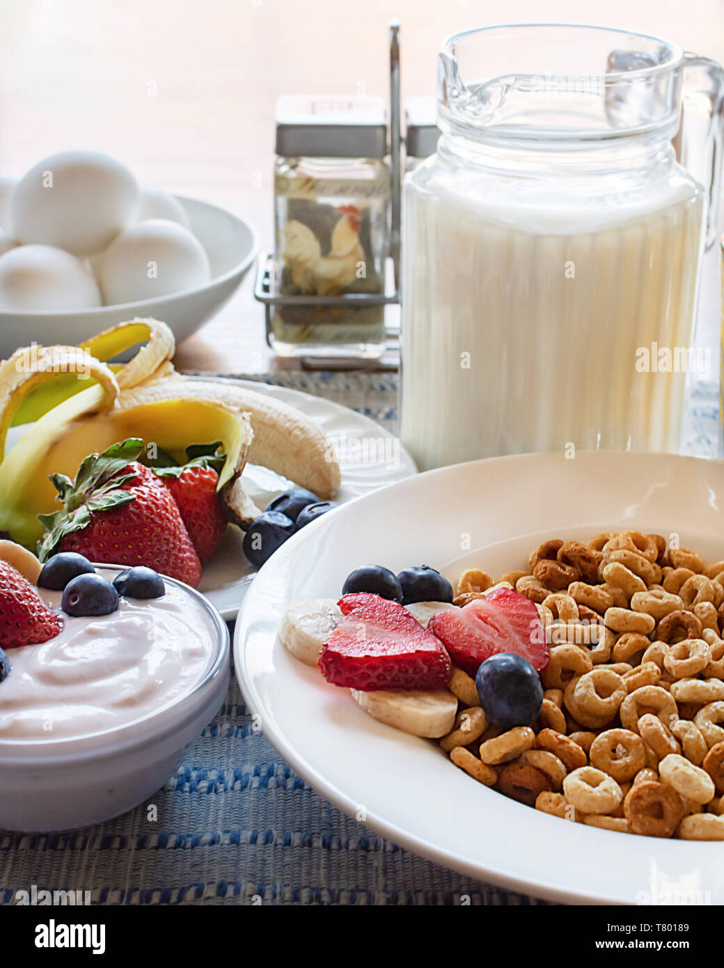 Boiled egg cereal banana hi-res stock photography and images - Alamy